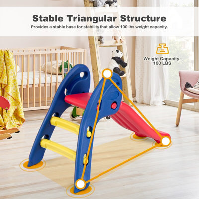 Costway Kids Folding Slide First Slide Plastic Climber Toy Kids ...