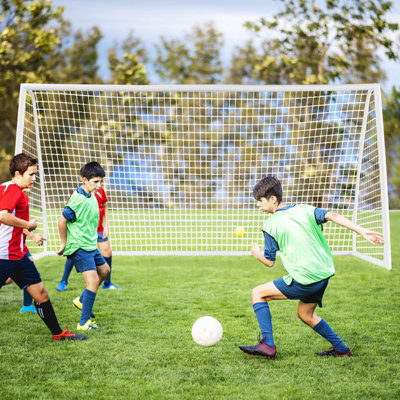 Costway Kids Junior 12 x 6 FT Football Goal Football Training Net ...