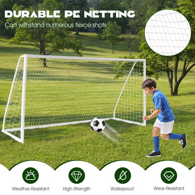Costway Kids Junior 12 x 6 FT Football Goal Football Training Net ...