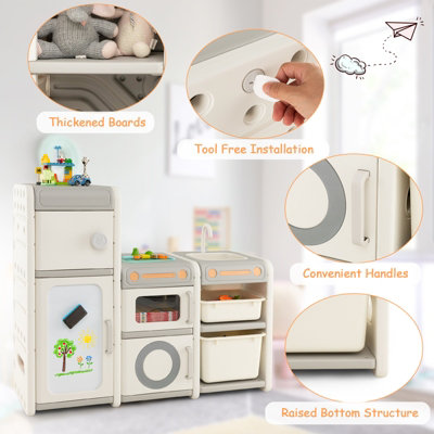 Costway Kids Toy Storage Organizer Toddler Storage Cabinet Chest W ...