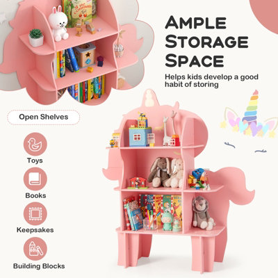 Wooden unicorn storage rack store
