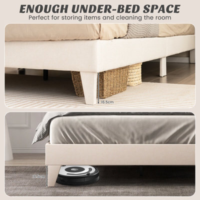 Platform bed frame for box spring and mattress store