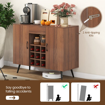 Costway Kitchen Buffet Server Sideboard Wooden Storage Cupboard Cabinet ...
