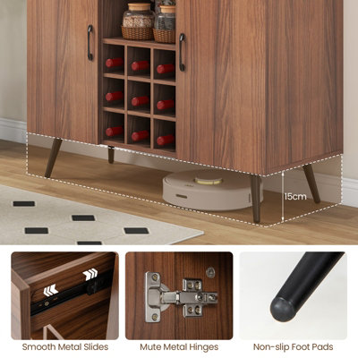 Costway Kitchen Buffet Server Sideboard Wooden Storage Cupboard Cabinet ...