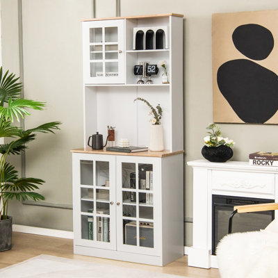 Costway Kitchen Buffet Sideboard Tall Freestanding Pantry Cabinet ...