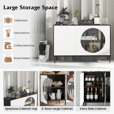 Costway Kitchen Buffet Storage Cabinet Freestanding Cupboard Sideboard ...