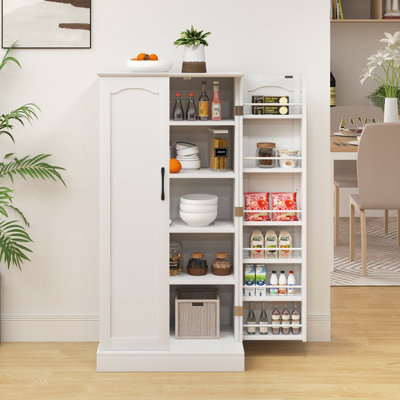 COSTWAY kitchen Pantry Cabinet 120cm Food Pantry Cabinet with Doors
