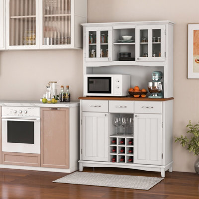 Costway Kitchen Storage Cabinet Freestanding Buffet Cupboard Sideboard Adjustable Shelf