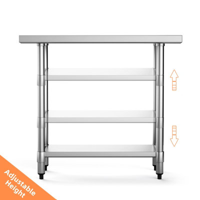 Costway Kitchen Work Table Stainless Steel Preparation Table w ...