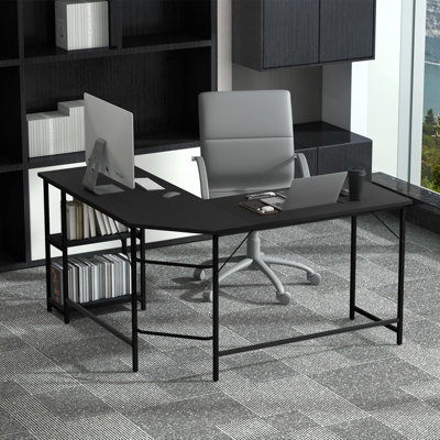 Costway L-Shaped Computer Desk Corner Computer Gaming Desk w/ 2-tier ...