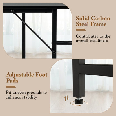 Costway L-Shaped Computer Desk Corner Computer Gaming Desk w/ 2-tier ...