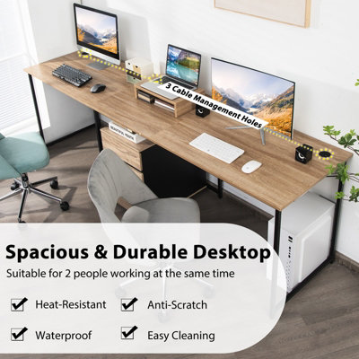 Costway L-Shaped Corner Computer Desk Reversible Study Writing Desk ...