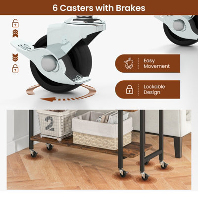 Costway L-shaped Mobile 360 Rotating Corner Computer Desk Laptop ...