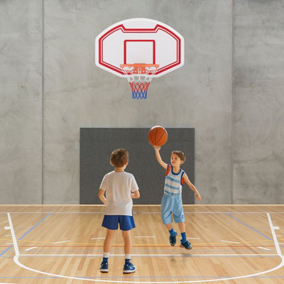COSTWAY Large Wall Mounted Basketball Hoop Indoor Outdoor Basketball Games