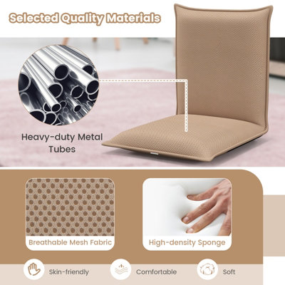 Costway Lazy Sofa Floor Chair Foldable Gaming Chair Recliner With 6 ...
