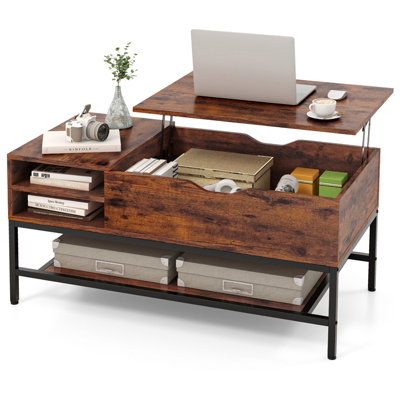 COSTWAY Lift Top Coffee Table Living Room Center Table W/ Removable ...