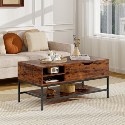 COSTWAY Lift Top Coffee Table Living Room Center Table W/ Removable ...