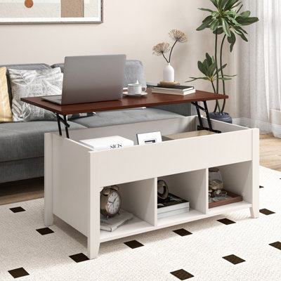 Costway Lift Top Coffee Table Modern Wooden Lift Top Dining Cocktail ...