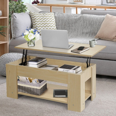 Costway Lift Top Height Adjustable Coffee Table Side Table with ...