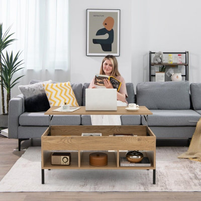 Costway LiftTop Coffee Table Living Room Central Table w/Lifting ...