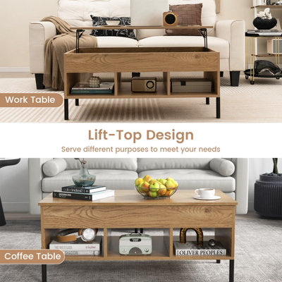Costway LiftTop Coffee Table Living Room Central Table w/Lifting ...