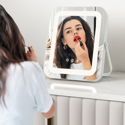 Costway Makeup Vanity Mirror Multi-occasion 3 Color LED Mirror with ...