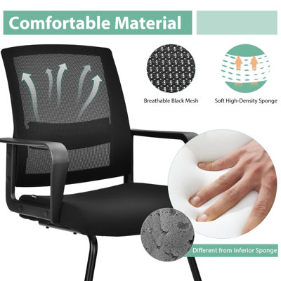 Costway Meeting Office Chairs Mid-Back Mesh Reception Chair w ...