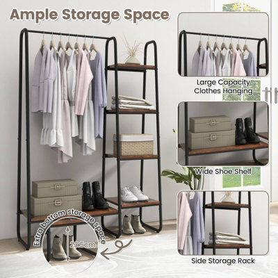 Costway Metal Garment Rack 4-Tier Closet Storage Organizer Open ...