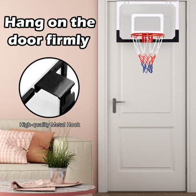 Costway Mini Basketball Hoop Over-The-Door Basketball Backboard Sports ...