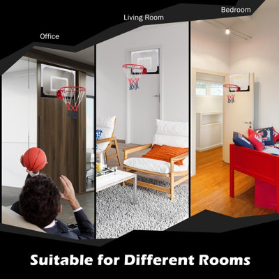Costway Mini Basketball Hoop Over-The-Door Basketball Backboard Sports ...