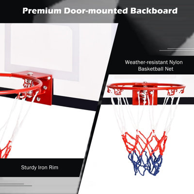 Costway Mini Basketball Hoop Over-The-Door Basketball Backboard Sports ...
