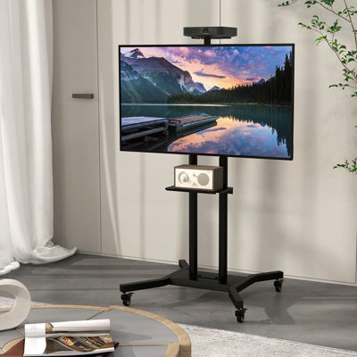 COSTWAY Mobile TV Stand Portable Television Stand for 32 70 Inch TVs Monitors