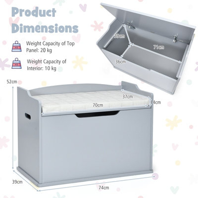 Costway Modern 2-in-1 Flip-top Wooden Storage Chest Storage Organizer Bench Toy Box Unit