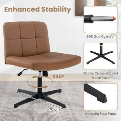 Costway Modern Criss Cross Chair PU Leather Upholstered Armless Cross ...