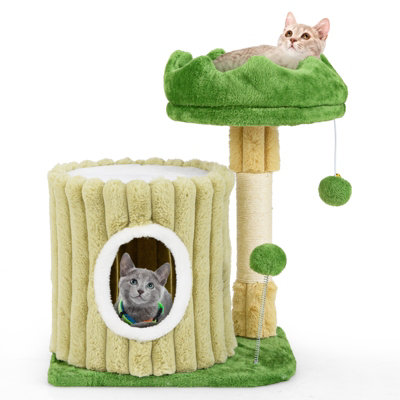 COSTWAY Modern Small Cat Tower w/ Sisal Scratching Posts Indoor Cat ...