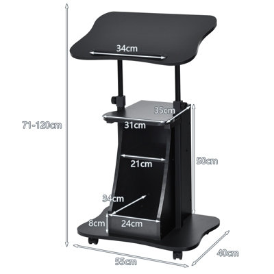 Costway Movable Laptop Table Height Adjustable Computer Workstation W ...