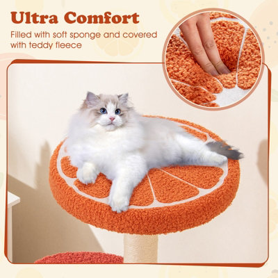 COSTWAY Multi-level Cat Tree Cute Fruit World Cat Tower w/Fruit-shaped ...