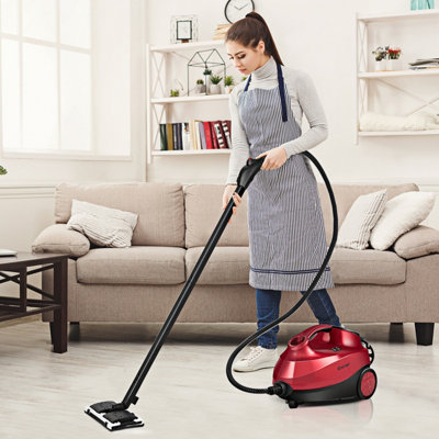 COSTWAY MULTIPURPOSE STEAM CLEANER 2000 W HOUSEHOLD STEAMER W/1.5L TANK-RED