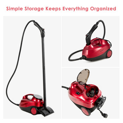 COSTWAY MULTIPURPOSE STEAM CLEANER 2000 W HOUSEHOLD STEAMER W/1.5L TANK-RED
