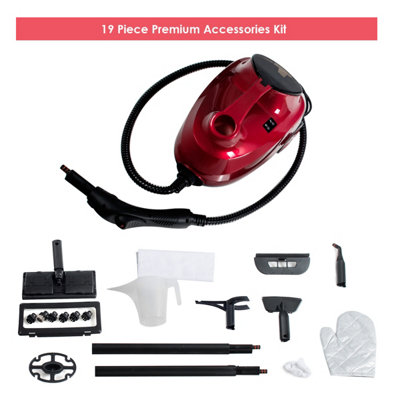 COSTWAY MULTIPURPOSE STEAM CLEANER 2000 W HOUSEHOLD STEAMER W/1.5L TANK-RED