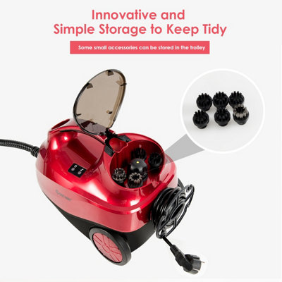 COSTWAY MULTIPURPOSE STEAM CLEANER 2000 W HOUSEHOLD STEAMER W/1.5L TANK-RED
