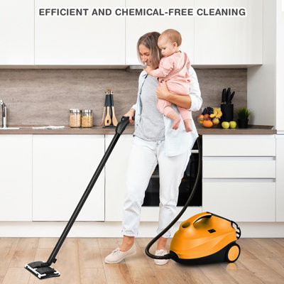 COSTWAY Multipurpose Steam Cleaner 2000 W Household Steamer w/1.5L Tank ...