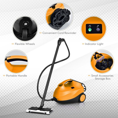 COSTWAY Multipurpose Steam Cleaner 2000 W Household Steamer w/1.5L Tank ...