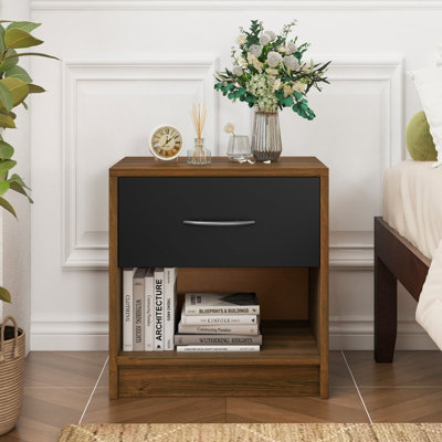 COSTWAY Nightstand w/ Drawer 3-Tier Bedside Table Compact Floor Sofa ...