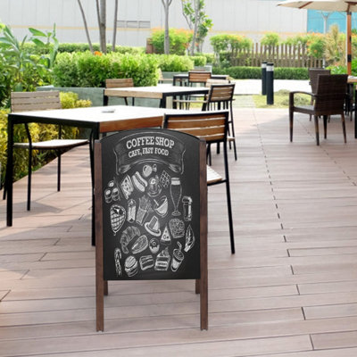 Costway Notice Board Chalkboard for Cafe Shop Freestanding