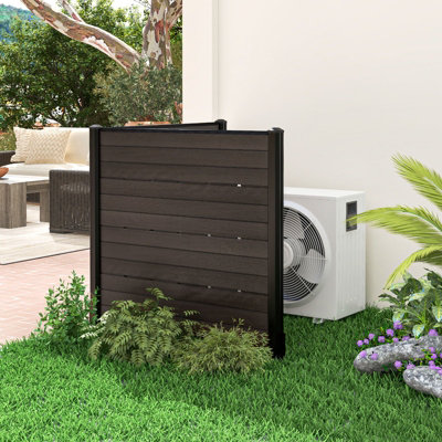 Costway Outdoor 2 HDPE Fence Panels 120 x 115 cm Privacy Fence Screen w ...