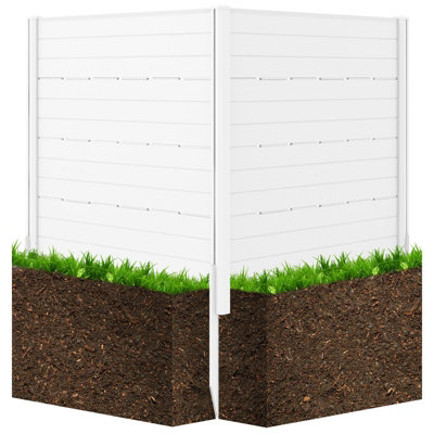 Costway Outdoor 2 HDPE Fence Panels 120 x 115 cm Privacy Fence Screen w ...