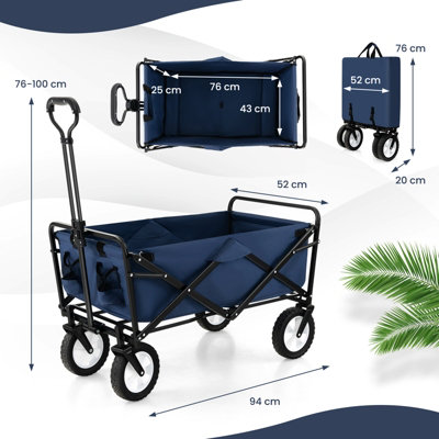 Costway Outdoor Collapsible Folding Utility Wagon Heavy Duty Camping ...