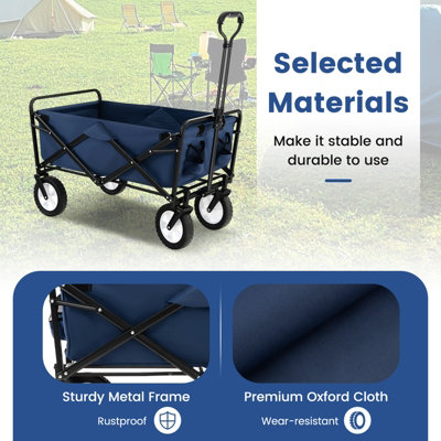 Costway Outdoor Collapsible Folding Utility Wagon Heavy Duty Camping ...
