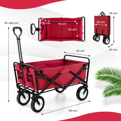 Costway Outdoor Collapsible Folding Utility Wagon Heavy Duty Camping ...